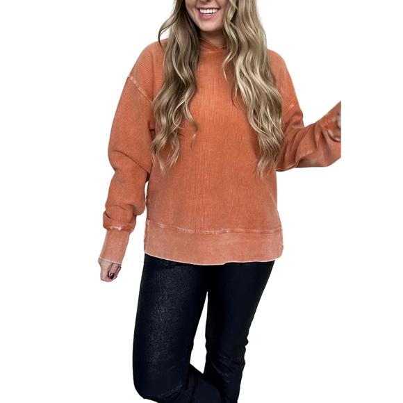 MOON RYDER | Tops | New Moon Ryder Jasper Corded Hoodie In Orange ...